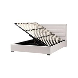 Beliani Doppelbett ROUEN in Beige - (W) 188 x (H) 111 x (L) 214 cm | Gr.: onesize