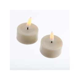 Deluxe Homeart 2x LED Teelichter Mia flackernd mit Batterien D: 4,1cm in creme | Gr.: onesize
