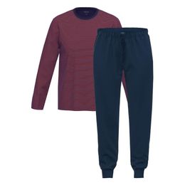 Ammann Schlafanzug Night & Home Cotton in Dunkelblau / rot | Gr.: M