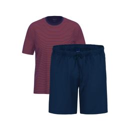 Ammann Schlafanzug Night & Home Cotton in Dunkelblau / rot | Gr.: XL