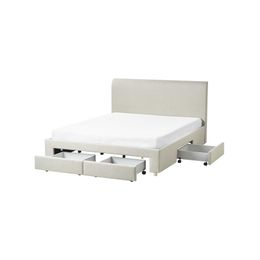Beliani Doppelbett SOUTRIN in Beige - (W) 171 x (H) 106 x (L) 218 cm | Gr.: onesize