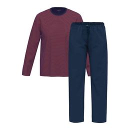 Ammann Schlafanzug Night & Home Cotton in Dunkelblau / rot | Gr.: XXL