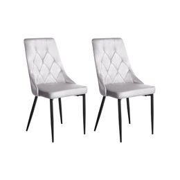 Beliani 2er-Set Esszimmerstuhl AVENIR in Grau/Schwarz | Gr.: onesize