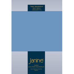 Janine Topper Spannbetttuch Elastic Jersey 5001 in blau | Gr.: 200 x 200 cm