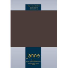 Janine Topper Spannbetttuch Elastic Jersey 5001 in dunkelbraun | Gr.: 140 x 200