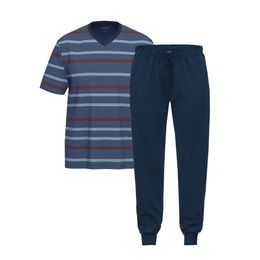 Ammann Schlafanzug Night & Home Cotton in Dunkelblau | Gr.: XXL