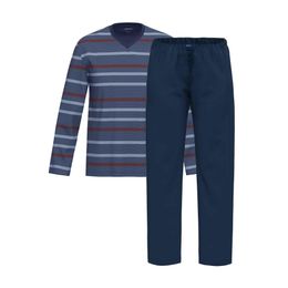 Ammann Schlafanzug Night & Home Cotton in Dunkelblau | Gr.: L