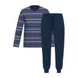 Ammann Schlafanzug Night & Home Cotton in Dunkelblau | Gr.: S