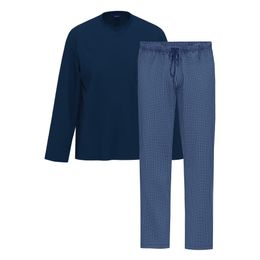 Ammann Schlafanzug Night & Home Cotton in Blau | Gr.: XL