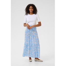 Kaffe Rock KAmaxi A-shape in Vista Blue W. Chalk Flowers | Gr.: M/L