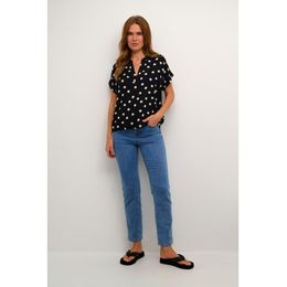 Kaffe Kurzarm-Bluse KAano Regular fit in Black/Turtledove Dot | Gr.: 40
