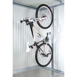 Fahrradhalter BioHort "bikeMax", silber, B:4cm H:185cm L:4cm, Stahlblech, Fahrradhalterungen, für Gartenhäuser AvantGarde, HighLine und Panorama