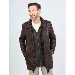 Ledermantel JCC "3102097Ecom", Herren, Gr. 48, braun, Obermaterial: 100% Lammleder; Futter: 100% Polyester; Kragen: 100% Polyester, Mäntel