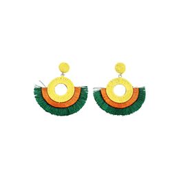 Paar Ohrstecker "Agra", Damen, Gr. Textil, gelb, Collezione Alessandro, Ohrringe