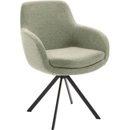 Esszimmerstuhl Musterring "Tavia", grün (oliv, eisen schwarz), B:62cm H:86cm T:66cm, Stühle, Stativgestell Eisen schwarz, Drehfunktion optional, diverse Farben