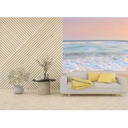 Fototapete queence "Seestern", beige (natur), B:180m H:250m, Vinyl, Tapeten, Wandpaneele, selbstklebend, Tapete, Sticker, Wanddeko, XXL-Fotomotiv
