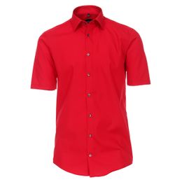 Businesshemd Venti "Venti Businesshemd Kurzarm uni", Herren, Gr. 38, Normalgrößen, rot (sattes rot), 100% Baumwolle, unifarben, schmal, Hemden