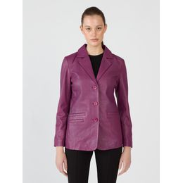 Lederjacke JCC "310174401", Damen, Gr. 48, lila (cyclam), Obermaterial: 100% Lammleder; Futter: 100% Polyester, Jacken
