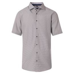 Businesshemd Venti "Venti Businesshemd Kurzarm Print", Herren, Gr. 38, Normalgrößen, beige, 100% Baumwolle, bedruckt, schmal, Hemden
