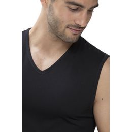 Achselhemd Mey "Dry Cotton", Herren, Gr. 6L, schwarz, Single Jersey, Obermaterial: 57% Baumwolle, 38% Polyester, 5% Elasthan, unifarben, Klassisch, körpernah, V-Ausschnitt, Unterhemden, mit V-Ausschnitt