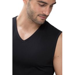 Achselhemd Mey "Dry Cotton", Herren, Gr. 4S, schwarz, Single Jersey, Obermaterial: 57% Baumwolle, 38% Polyester, 5% Elasthan, unifarben, körpernah, V-Ausschnitt, Unterhemden, mit V-Ausschnitt