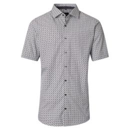 Businesshemd Venti "Venti Businesshemd Kurzarm Print", Herren, Gr. 39, Normalgrößen, beige, 100% Baumwolle, bedruckt, schmal, Hemden