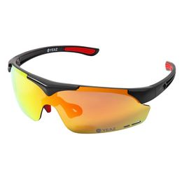 YEAZ Sportsonnenbrille 'Sunup' Herren Gr&ouml;&szlig;e One Size neongelb / orange / schwarz