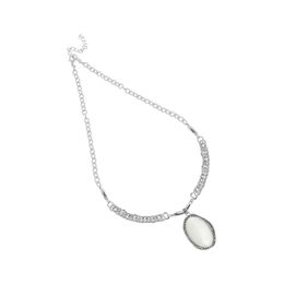 SOHI Kette ' Kamlesh ' Damen Größe Onesize silber / weiß