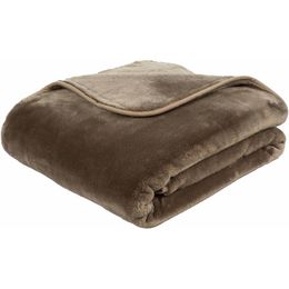 Gözze GÖZZE Wohndecke »Premium Cashmere Feeling« mit premium Cashmere Feeling, Kuscheldecke taupe Obermaterial: 100% Polyester B/L: 220 cm x 240 cm