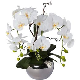 Creativ green Kunstorchidee &raquo;Phalaenopsis&laquo; im Keramiktopf wei&szlig; Kunststoff