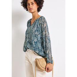 Street One Langarmbluse mit grafischem Muster arona blue 46 46 Chiffon Snake Print Bluse von Street One