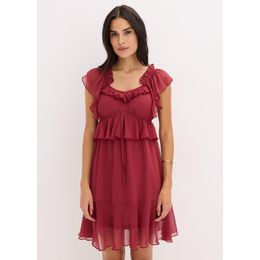 bonprix Chiffonkleid in A-Linie, rot