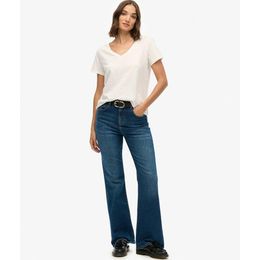 Superdry Damen Jeans aus Bio-baumwolle mit Ausgestelltem Bein und Hohem Bund Blue - Gr&ouml;&szlig;e: 26/32 2123632000276I7J052