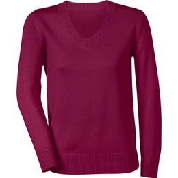 CR&Eacute;ATION L Damen V-Ausschnitt-Pullover mit Baumwolle fuchsia Gr&ouml;&szlig;e 36