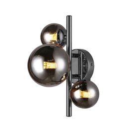 Wofi VILLA Wandleuchte Chrom, Schwarz, 3-flammig