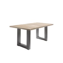 Mäusbacher Esstisch MÄUSBACHER "Mister TOPSELLER", braun (tischplatte: eichefarben sägerau), B:160cm H:77cm T:90cm, Tische, mit Auszug (160-210 cm), Gestell in U-Form