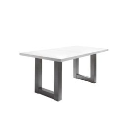 Mäusbacher Esstisch MÄUSBACHER "Mister TOPSELLER", weiß (tischplatte: weiß matt lack), B:160cm H:77cm T:90cm, Tische, mit Auszug (160-210 cm), Gestell in U-Form