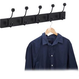 Relaxdays, Garderobe + Kleiderhaken, Garderobenleiste
