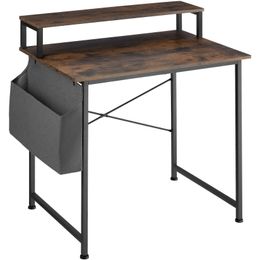 TecTake&reg; Schreibtisch, Industrial Style, mit Monitorst&auml;nder und Aufbewahrungstasche, 80 x 55 x 90 cm