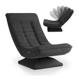 Juskys Relaxsessel Korsika - ergonomisch, 360&deg; drehbar, 5-lagige Polsterung, klappbar - Cord Grau