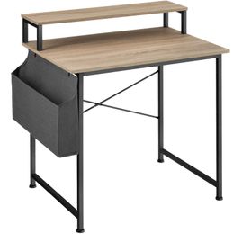 TecTake&reg; Schreibtisch, Industrial Style, mit Monitorst&auml;nder und Aufbewahrungstasche, 80 x 55 x 90 cm