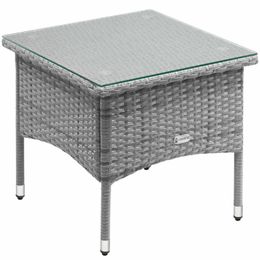DeubaXXL DE Polyrattan Beistelltisch Grau 50x50x45cm 109731