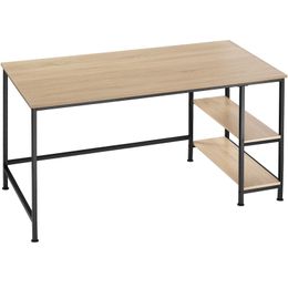 TecTake&reg; Computer-Schreibtisch, Industrial Style, Seitenregal mit 2 Ablagef&auml;chern, 120 x 60 x 75,5 cm