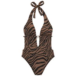 Bruno Banani Badeanzug Damen Gr&ouml;&szlig;e S/M braun / schwarz