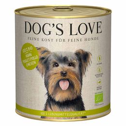 DOG&rsquo;S LOVE Dog's Love Bio Huhn mit Buchweizen, Sellerie und Basilikum Hunde-Nassfutter Single-Protein 6x800g