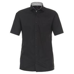 Casamoda Herren Businesshemd "Casamoda Businesshemd Kurzarm uni", schwarz, Gr. 39, unifarben, 100% Baumwolle, Hemden