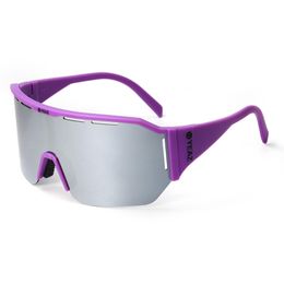 YEAZ Sportsonnenbrille 'Sunvibe' Herren Gr&ouml;&szlig;e One Size lila / silber