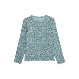 Only Mini Shirt 'KMGTRINNY' M&auml;dchen Gr&ouml;&szlig;e 122 cyanblau / schwarz