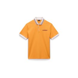 Napapijri Poloshirt 'E-Zeri' Herren Gr&ouml;&szlig;e XXXL hellorange / karminrot / wei&szlig;
