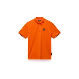 Napapijri Poloshirt 'E-Badge Sum' Herren Gr&ouml;&szlig;e XL neonorange / schwarz